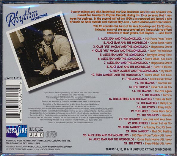 Alice Jean, Bob Jeffries, The Mondellos, The Tempos, Etc. CD - Rhythm ...